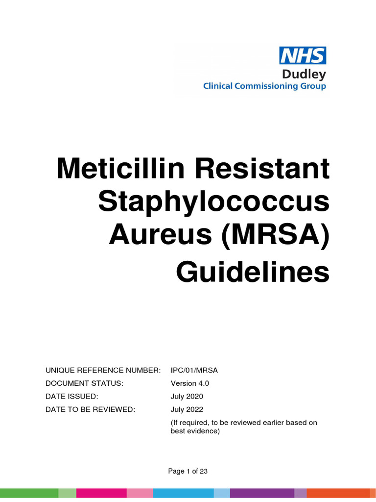 Dudley CCG Mrsa Guideline Review v40 1597073282 | PDF | Methicillin Resistant Staphylococcus ...
