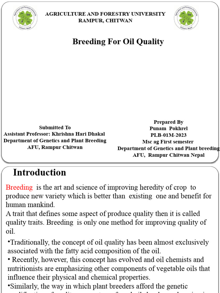 Breeding Presentation | PDF | Plant Breeding | Biology