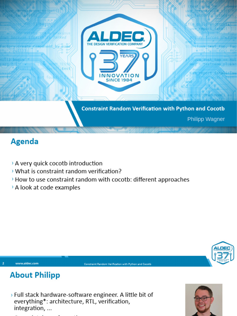 Constraint Random Verification With Python and Cocotb | PDF | Formal ... Constraint Random Verification With Python and Cocotb | PDF | Formal ...