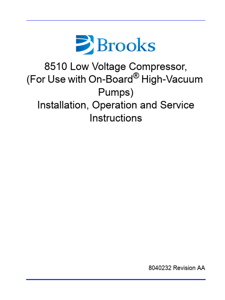 Cti 8510 Compressor Manual | PDF | Electrical Connector | Ac Power ...