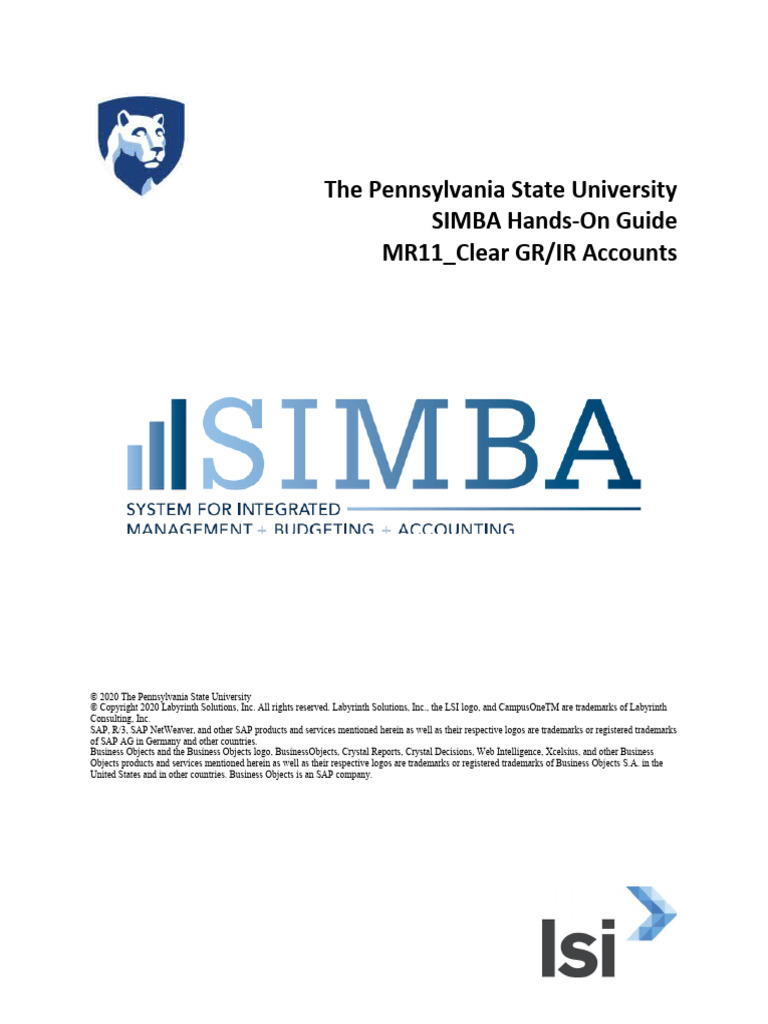 MR11 - Clear GR IR Accounts SIMBA Hands On Guide | PDF | Discrimination ...
