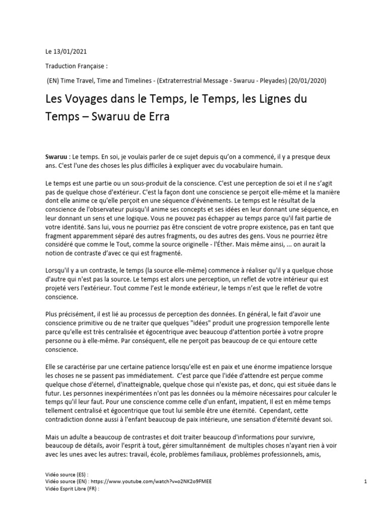 Voyage dans le Temps et Perception | PDF