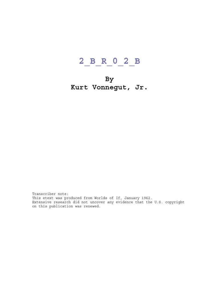 2BR02B - Kurt Vonnegut | PDF