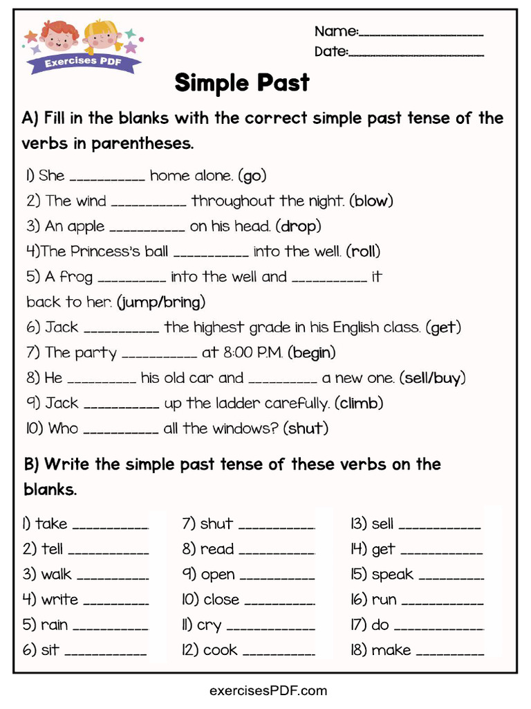 Simple Past Worksheets | PDF