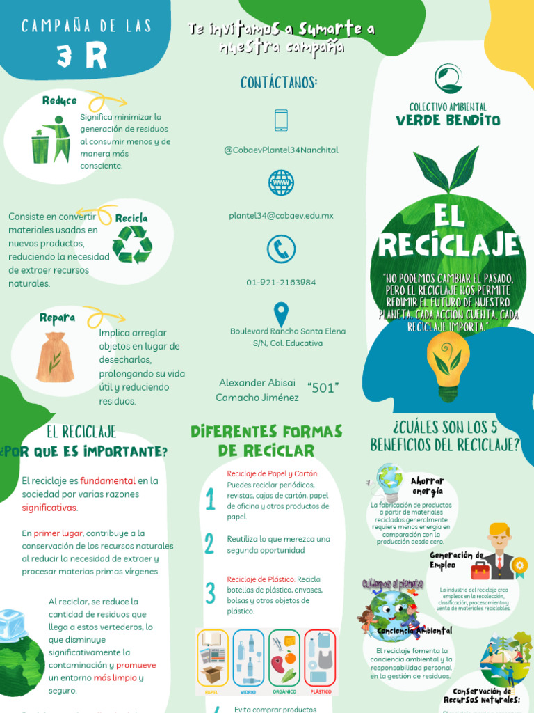 Tríptico Del Reciclaje. | PDF