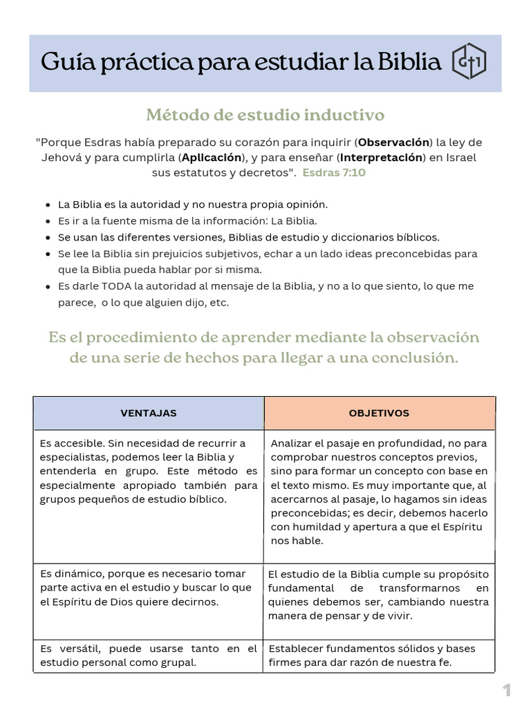 Guía Práctica del Estudio Inductivo Bíblico | PDF