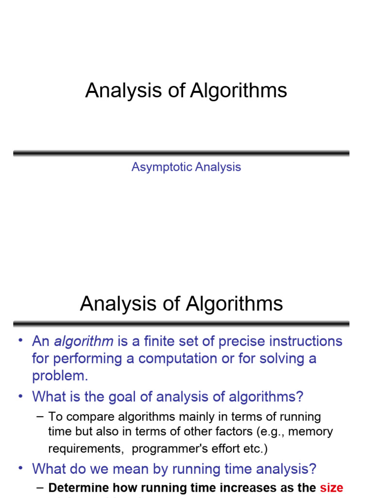 Algorithm Analysis Essentials | PDF | Time Complexity | Computer Science