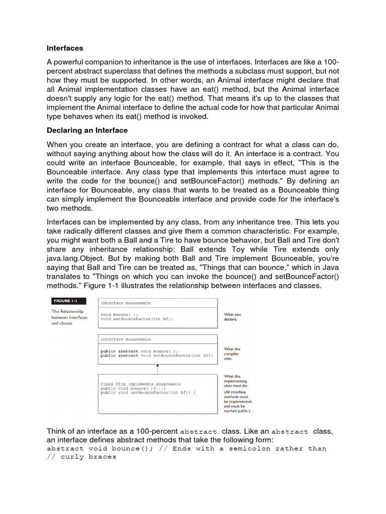 Interfaces Lecture Notes Pdf Inheritance Object Oriented Programming Method Computer