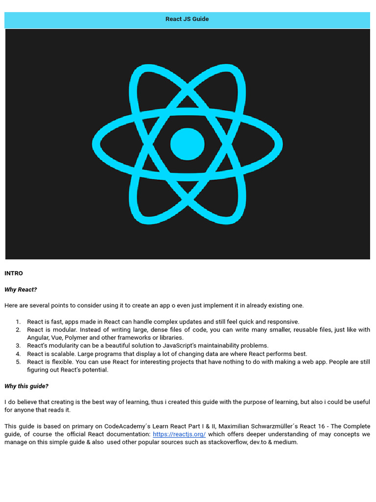 Guide - React | Download Free PDF | Java Script | Document Object Model Guide - React | Download Free PDF | Java Script | Document Object Model