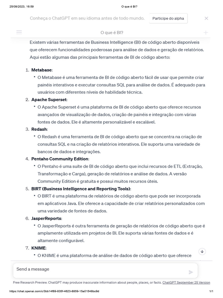 Quais Ferramentas De Bi São Open Source Pdf Inteligência Empresarial Análise De Dados 