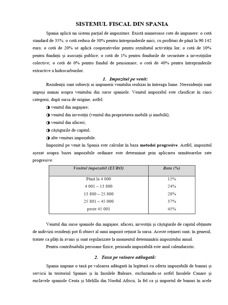 sistem fiscal spania | PDF
