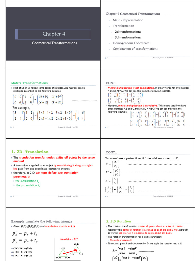 Chapter 4 | PDF | 2 D Computer Graphics | Matrix (Mathematics)