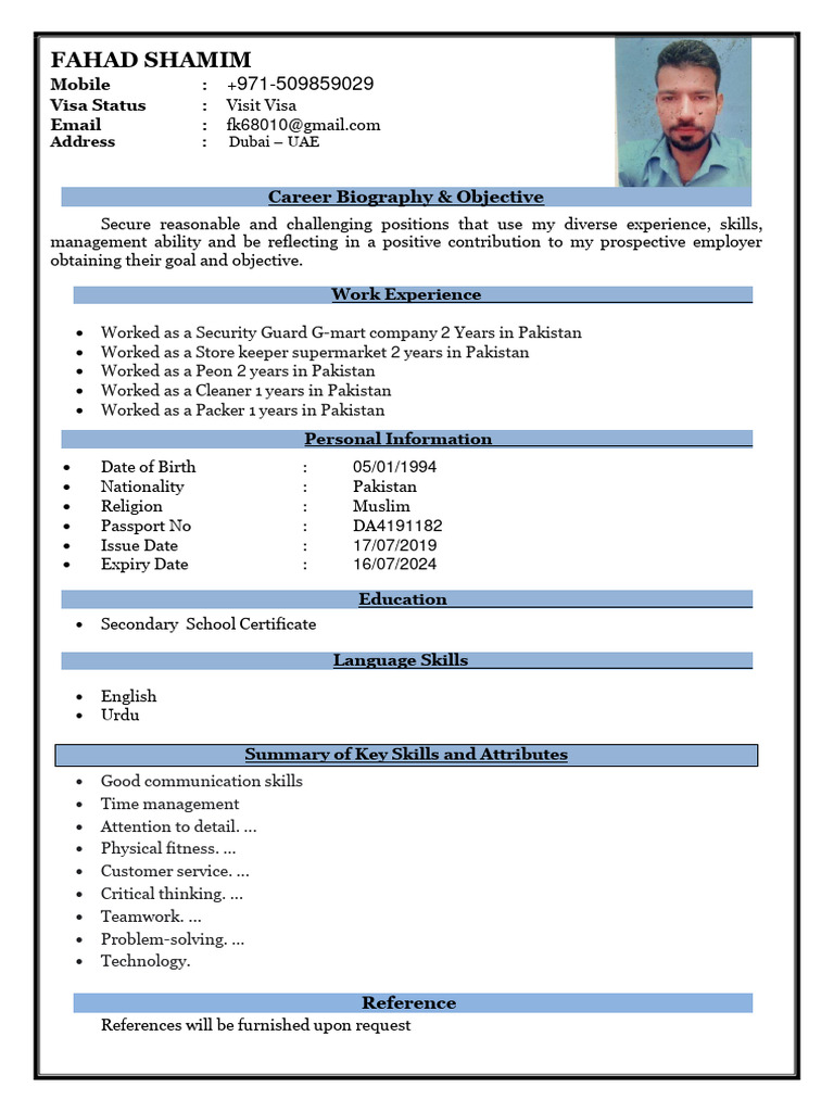 FAHAD SHAMIM CV | PDF