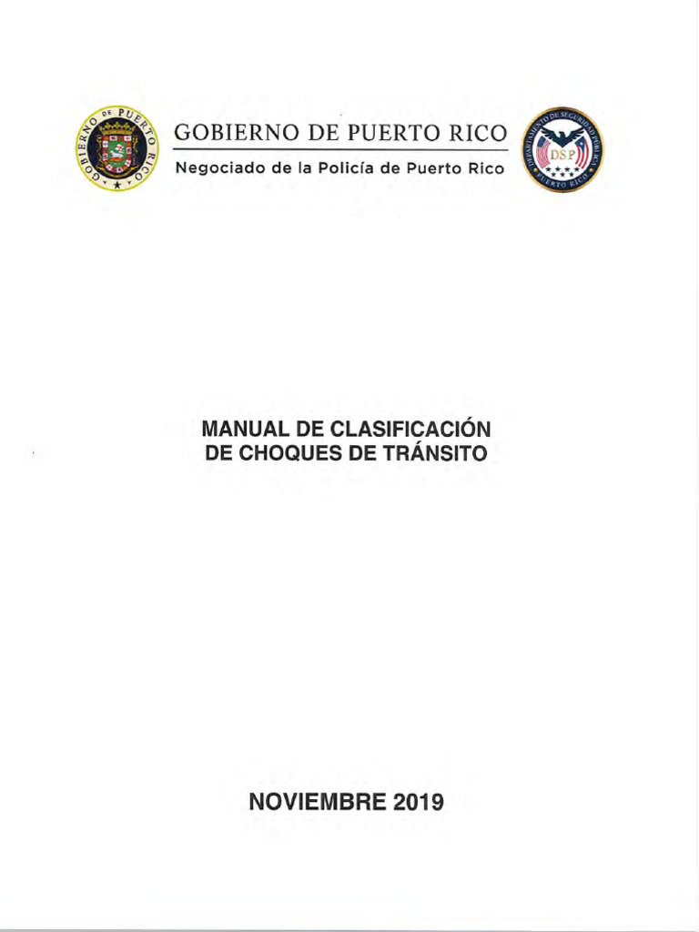 Manual de Clasificacion de Choques de Transito 8 Noviembre 2019 | PDF