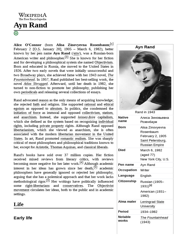 Ayn Rand | PDF | Ayn Rand