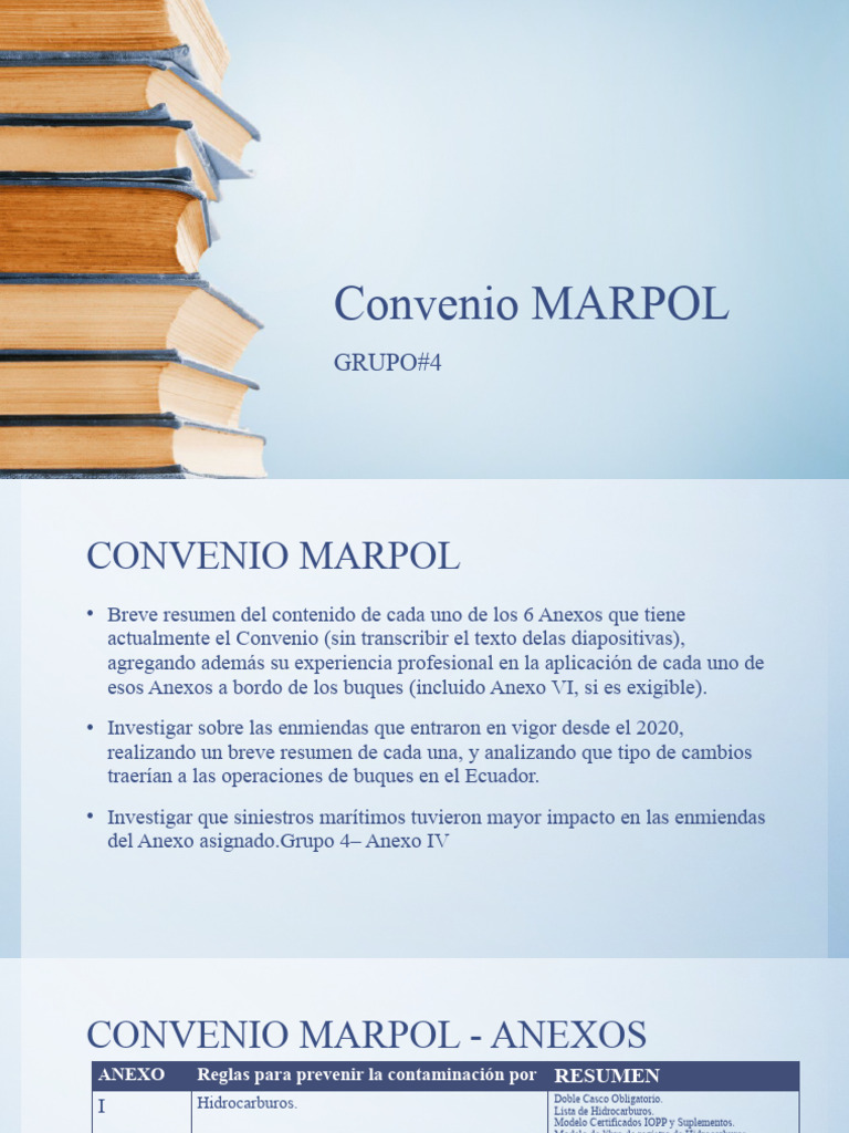 Análisis del Convenio MARPOL y sus Anexos | PDF | Tecnología