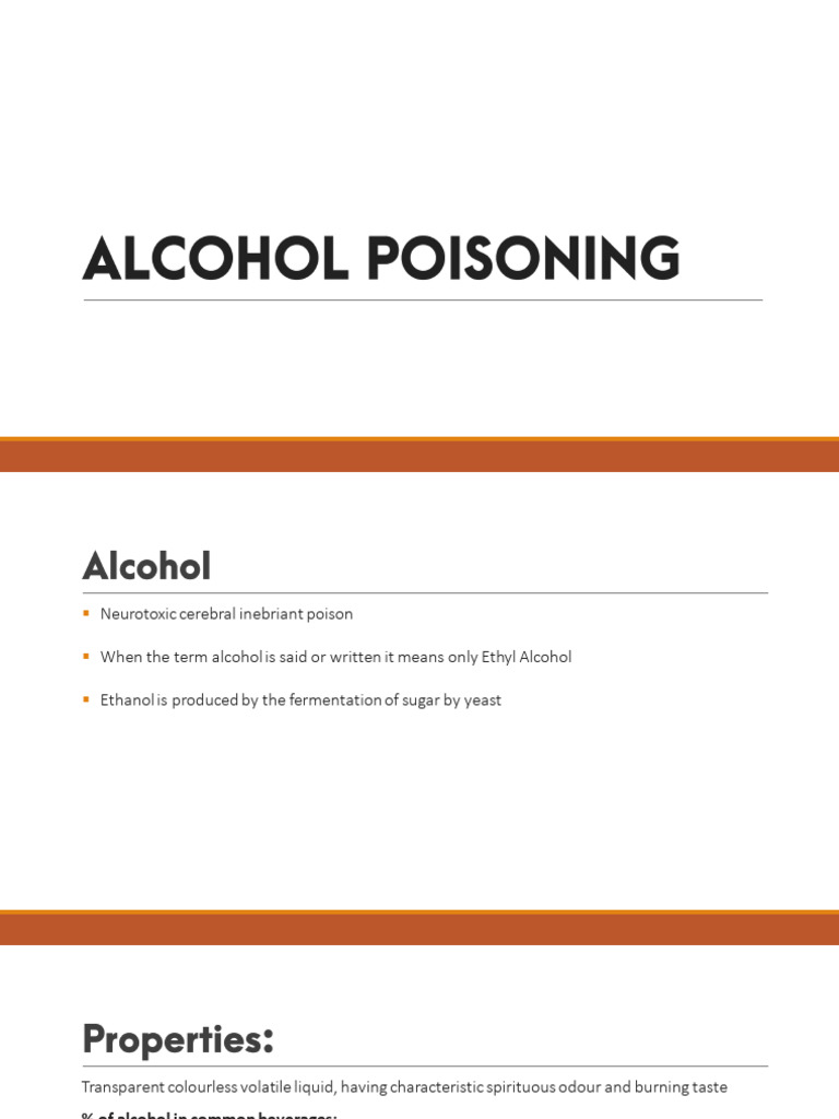 Ethyl Alcohol Poisoning Overview | PDF