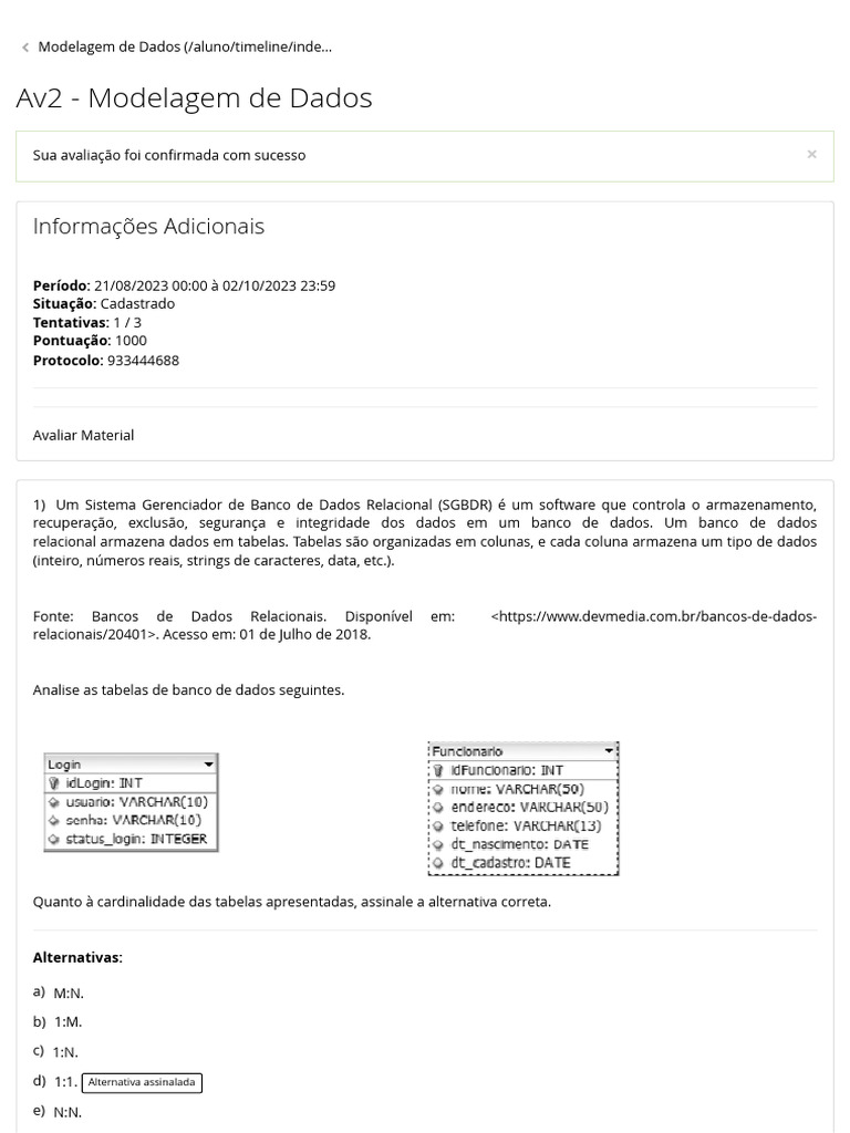 Colaborar - Av2 - Modelagem de Dados | PDF