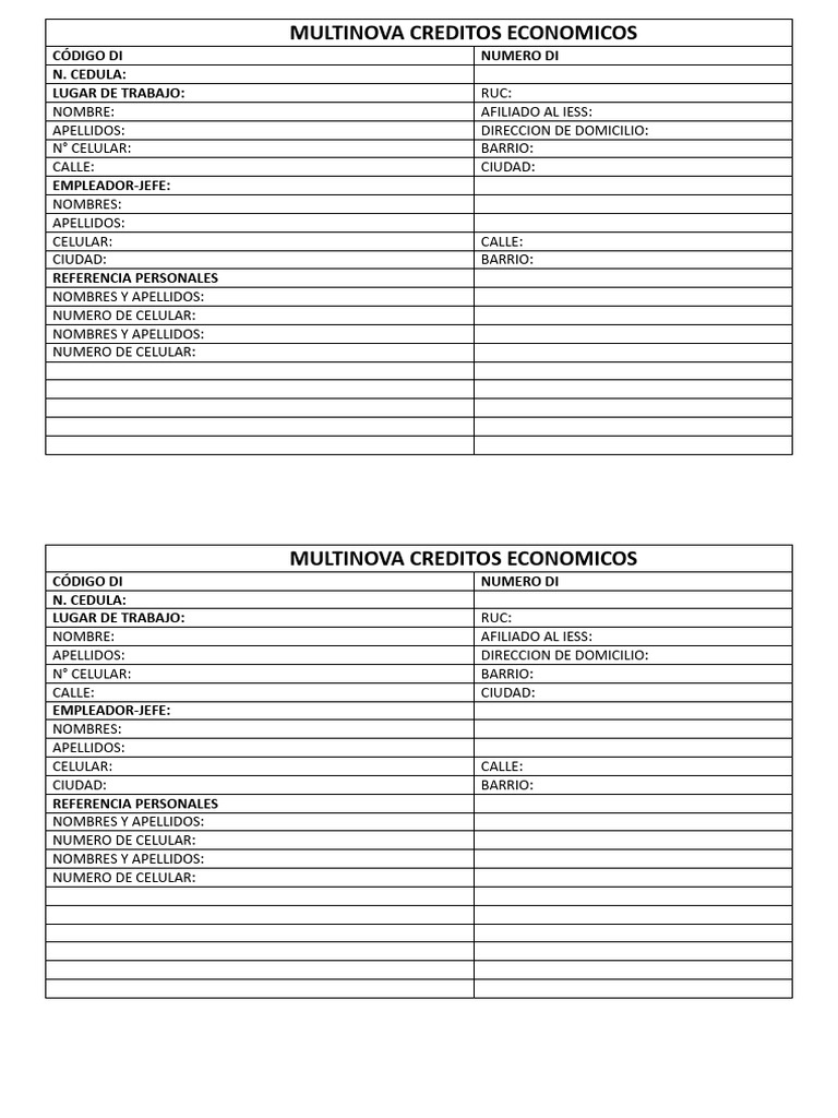 Multinova Creditos Economicos | PDF