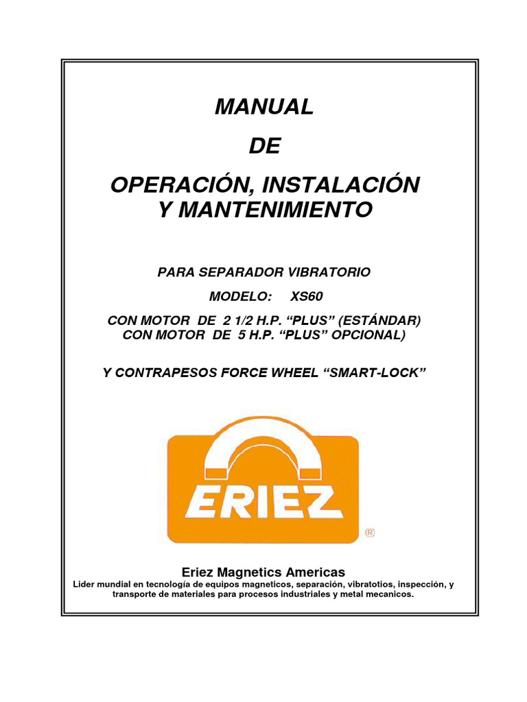 Eriez Mexico XS60 Filtros | PDF | Generador eléctrico | Fundación ...