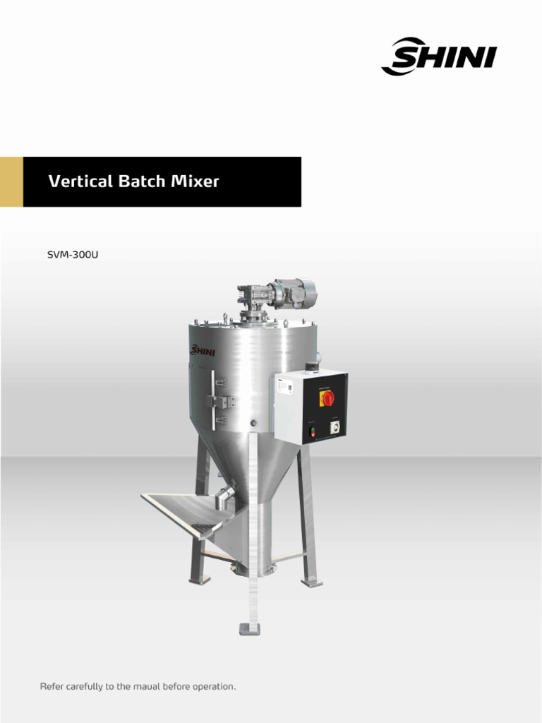 Vertical Batch Mixers - SVM U | PDF