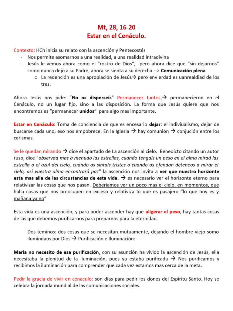 Ascención | PDF | Cristo (título) | María, madre de Jesús