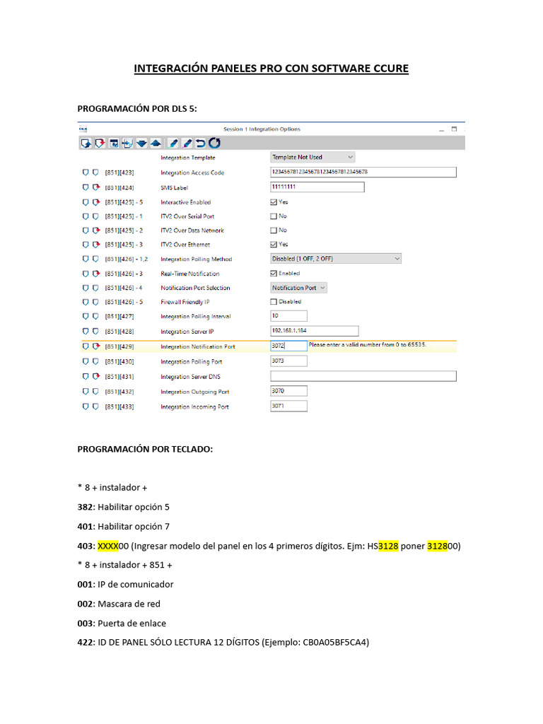 Integración Paneles Pro Con Software Ccure | PDF