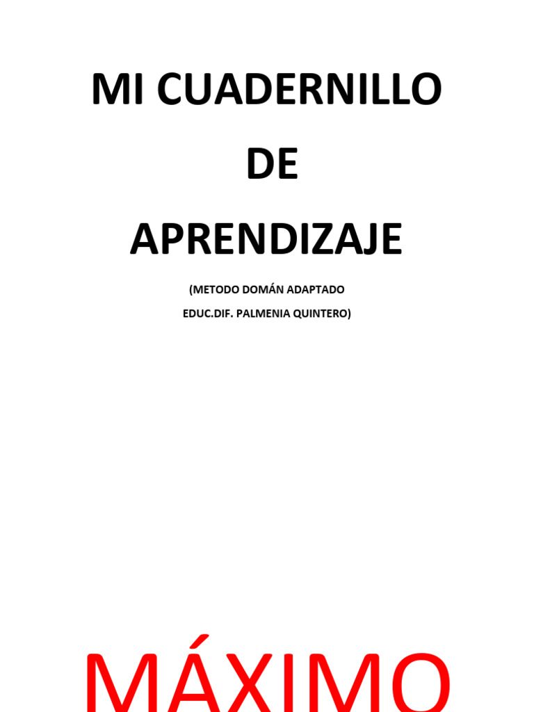 Cuadernillo Metodo Domán | PDF Cuadernillo Metodo Domán | PDF