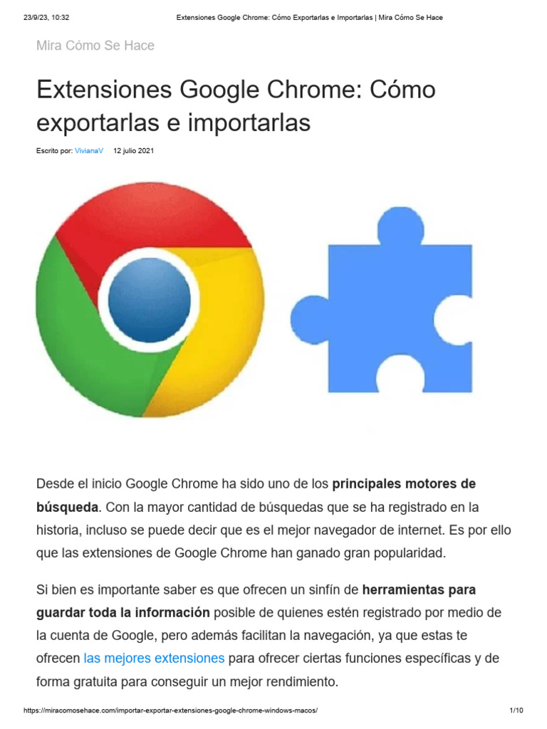 Extensiones Google Chrome - Cómo Exportarlas e Importarlas - Mira Cómo ...