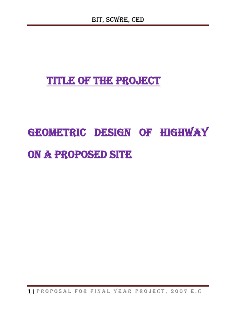 PROPOSAL11 | PDF | Surveying | Road