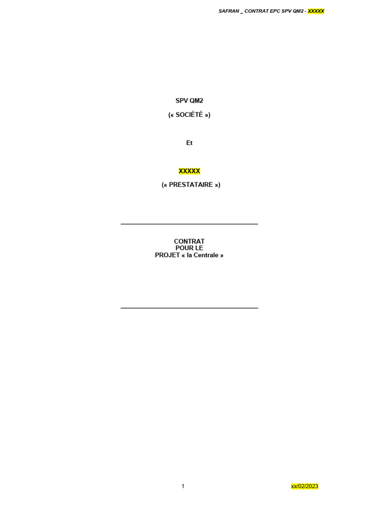 Contrat EPC - Qair XXX - Safran Extension | PDF | Cautionnement | Sécurité