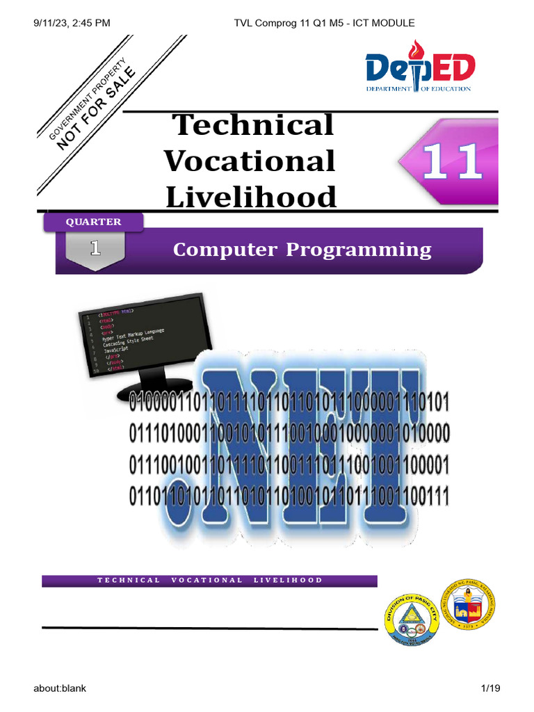 Tvl Comprog 11 Q1 M5 Ict Module Pdf