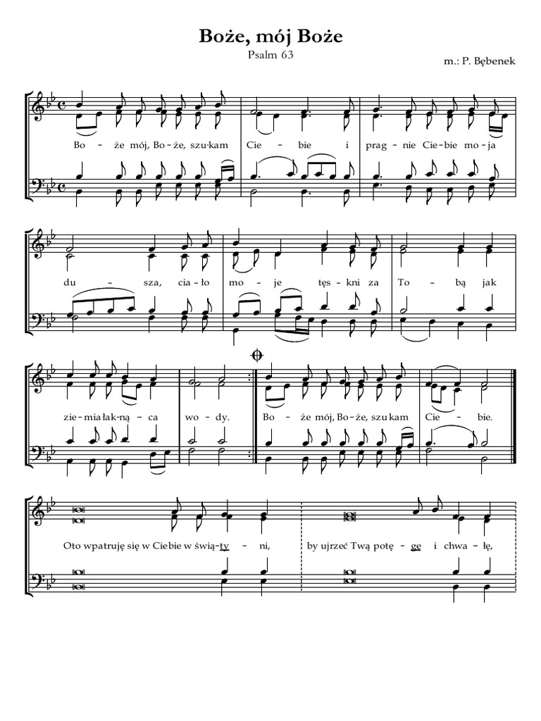 Boże, mój Boże szukam Ciebie - Paweł Bębenek | PDF