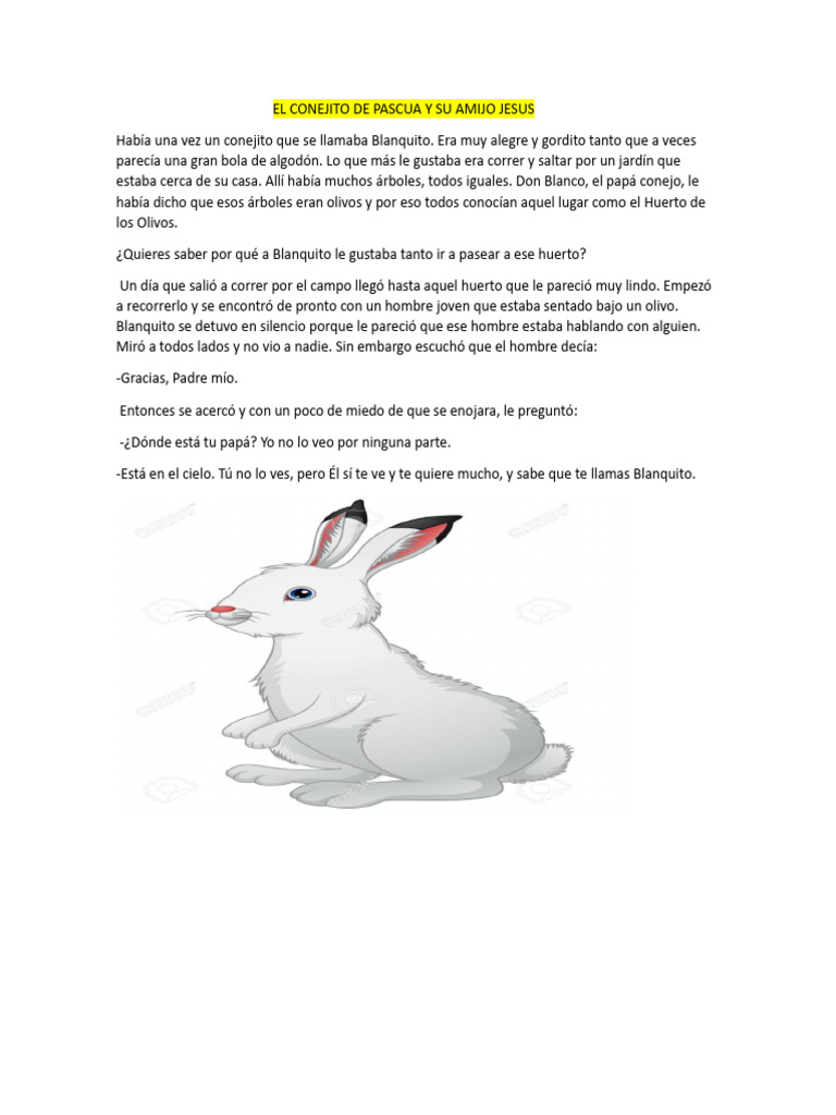 El Conejito De Pascua Y Su Amijo Jesus Pdf Jesús