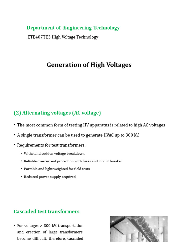 HV Lec2 | PDF | Transformer | Capacitor