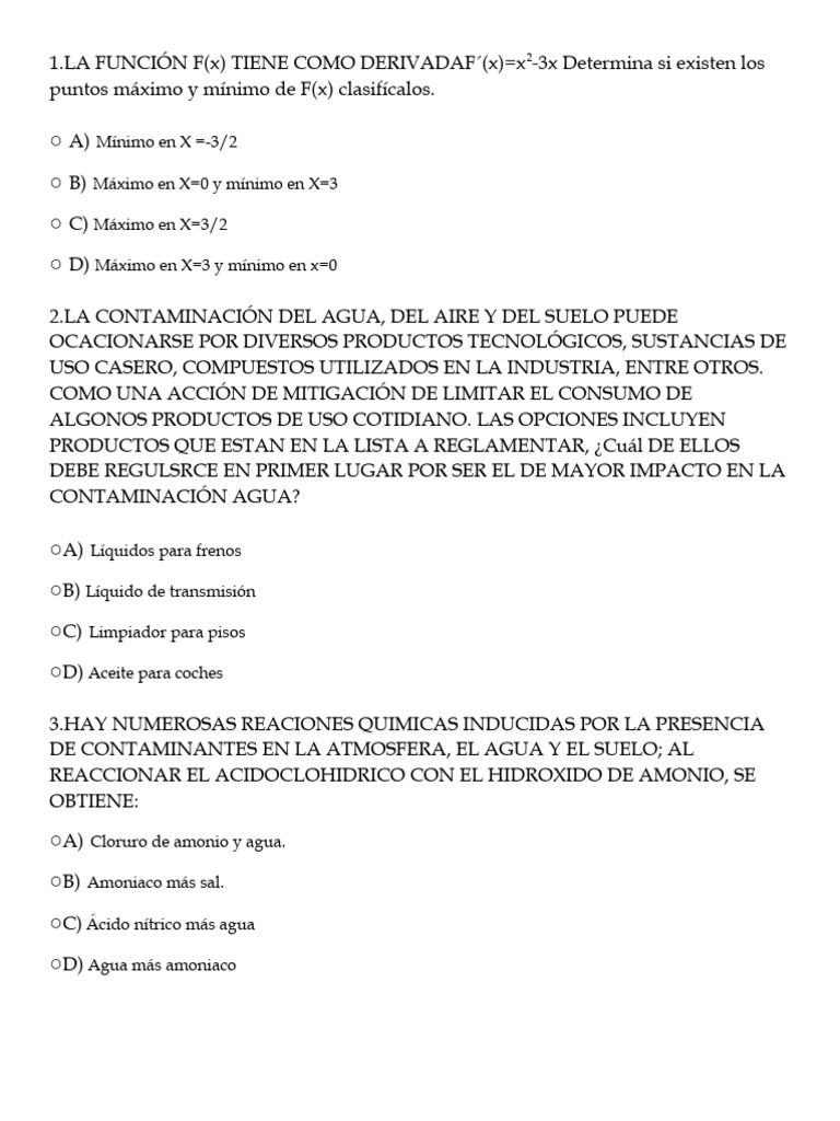 Examen Modulo 20 | PDF | Agua | Gases de efecto invernadero