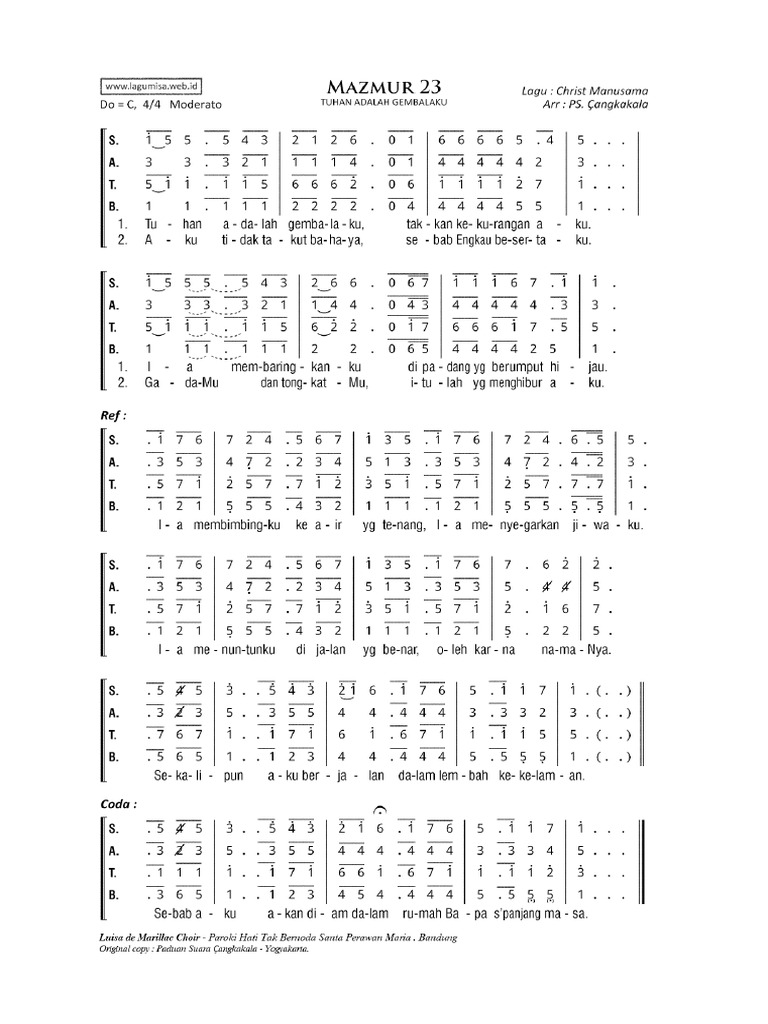 Mazmur 23 - Tuhan Adalah Gembalaku | PDF