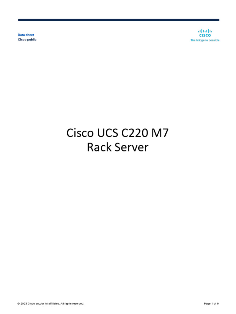 Ucs c220 m7 Rack Server Ds | PDF | Solid State Drive | Computer Hardware