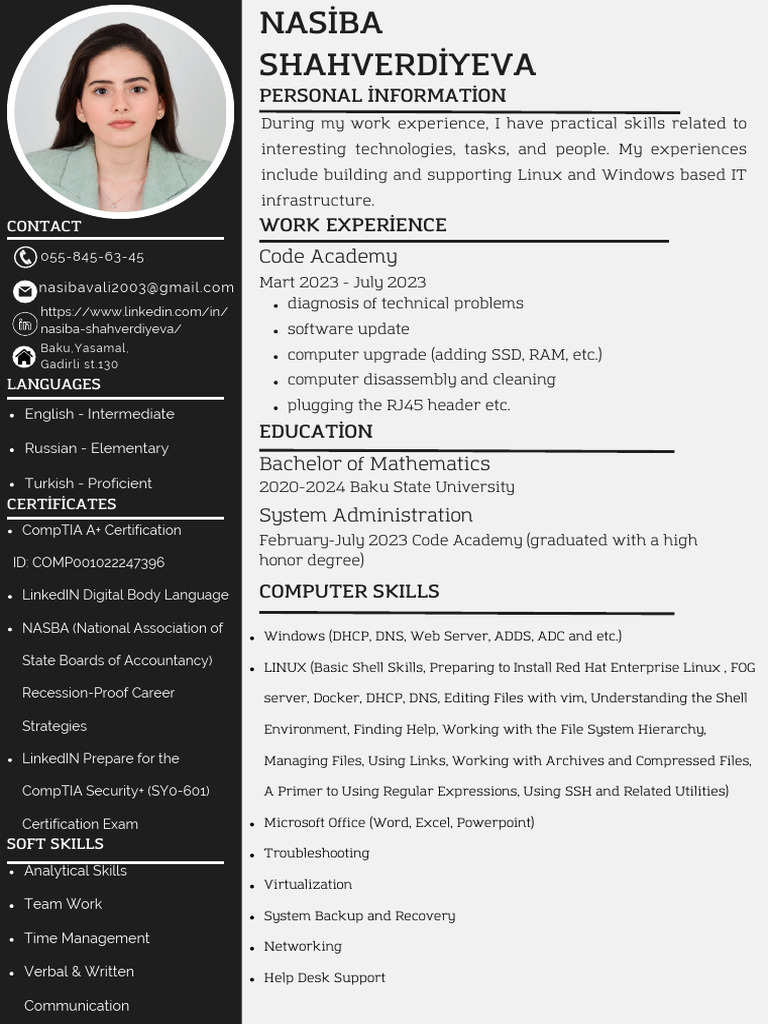 Nasiba Shahverdiyeva CV | PDF