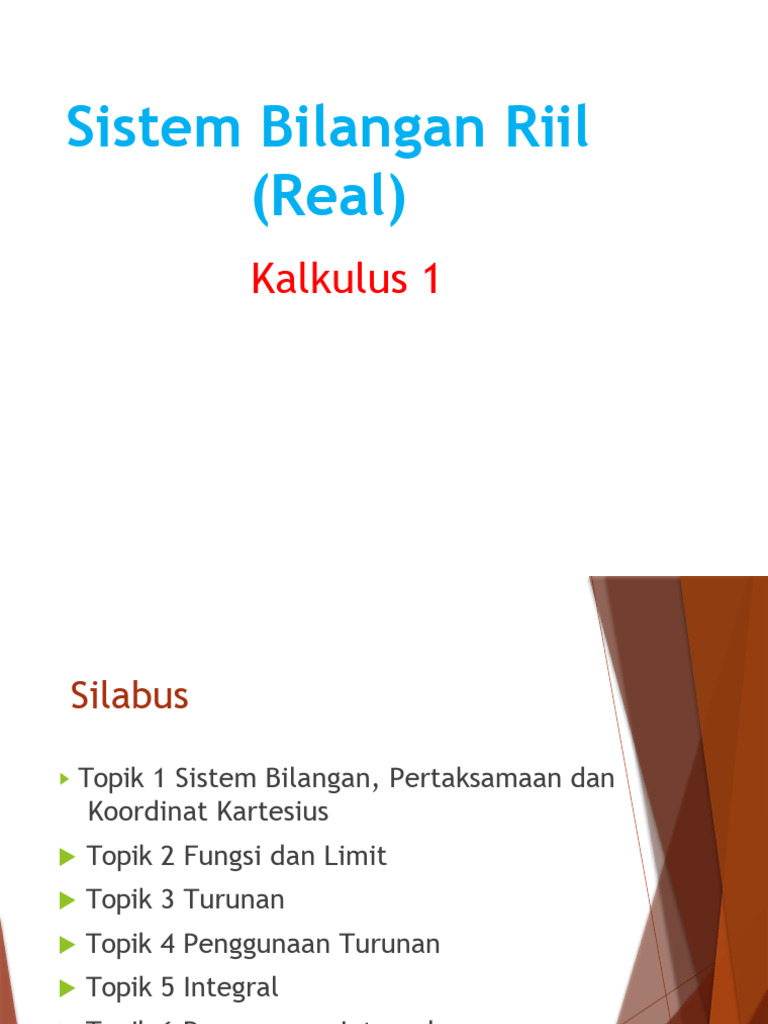 Pert.1 - Sistem Bilangan Riil Dan Ketaksamaan | PDF