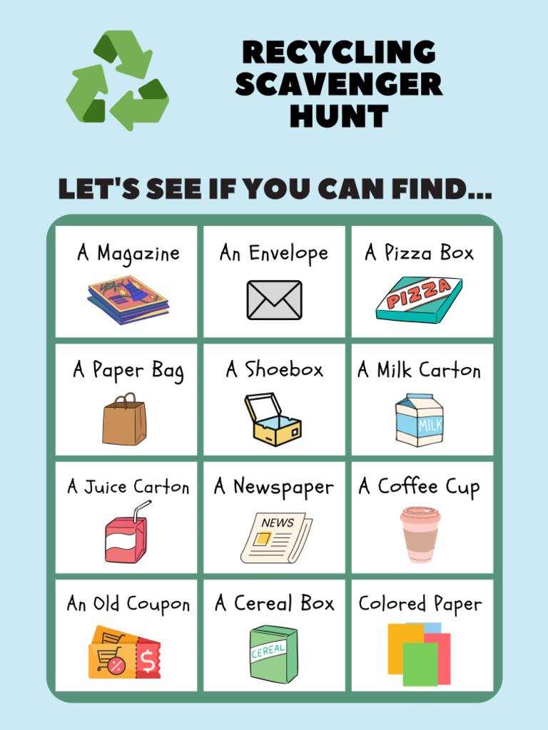 Back-To-School Recycling Scavenger Hunt | PDF