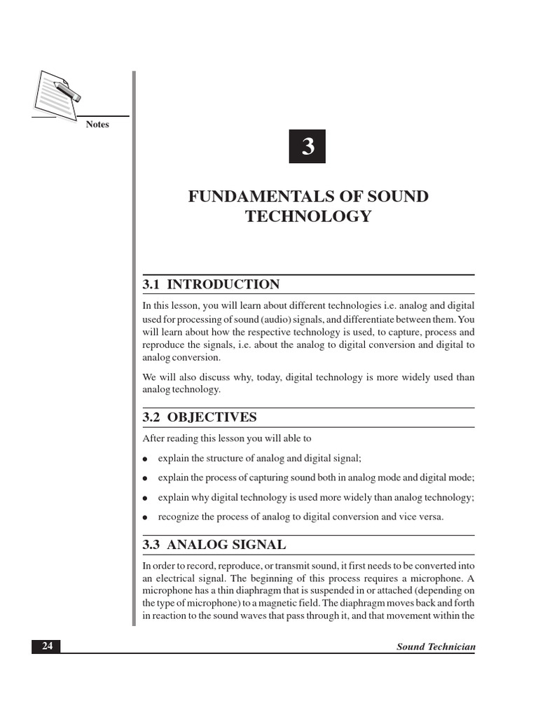 4 Lesson-03 Fundamentals of Sound Technology | PDF | Sampling (Signal Processing) | Digital Audio
