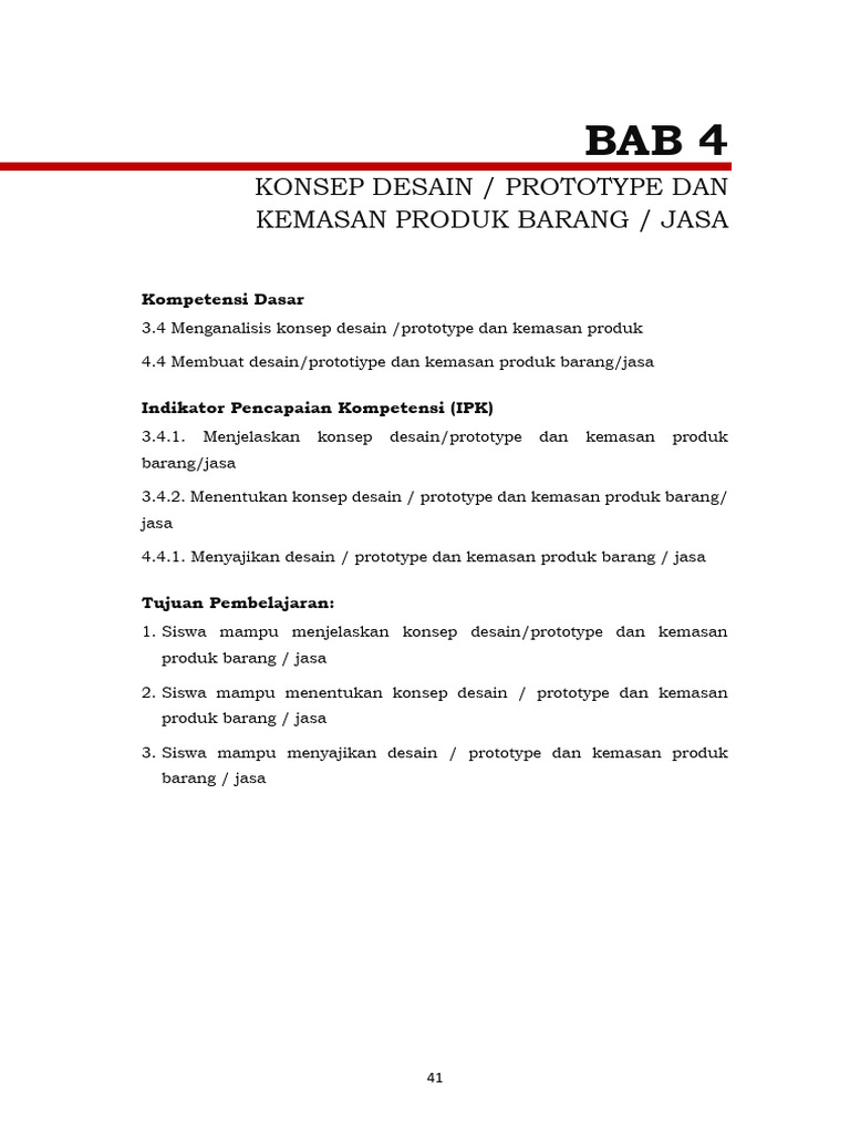Bab 4 Konsep Desainprototype Dan Kemasan Produk Barangjasa | PDF | Karier & Perkembangan