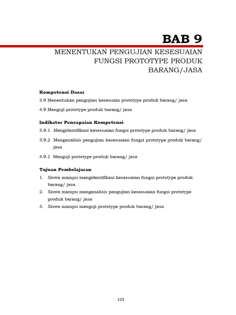 Bab 9 Menentukan Pengujian Kesesuaian Fungsi Prototype Produk Barang Jasa | PDF | Komputer