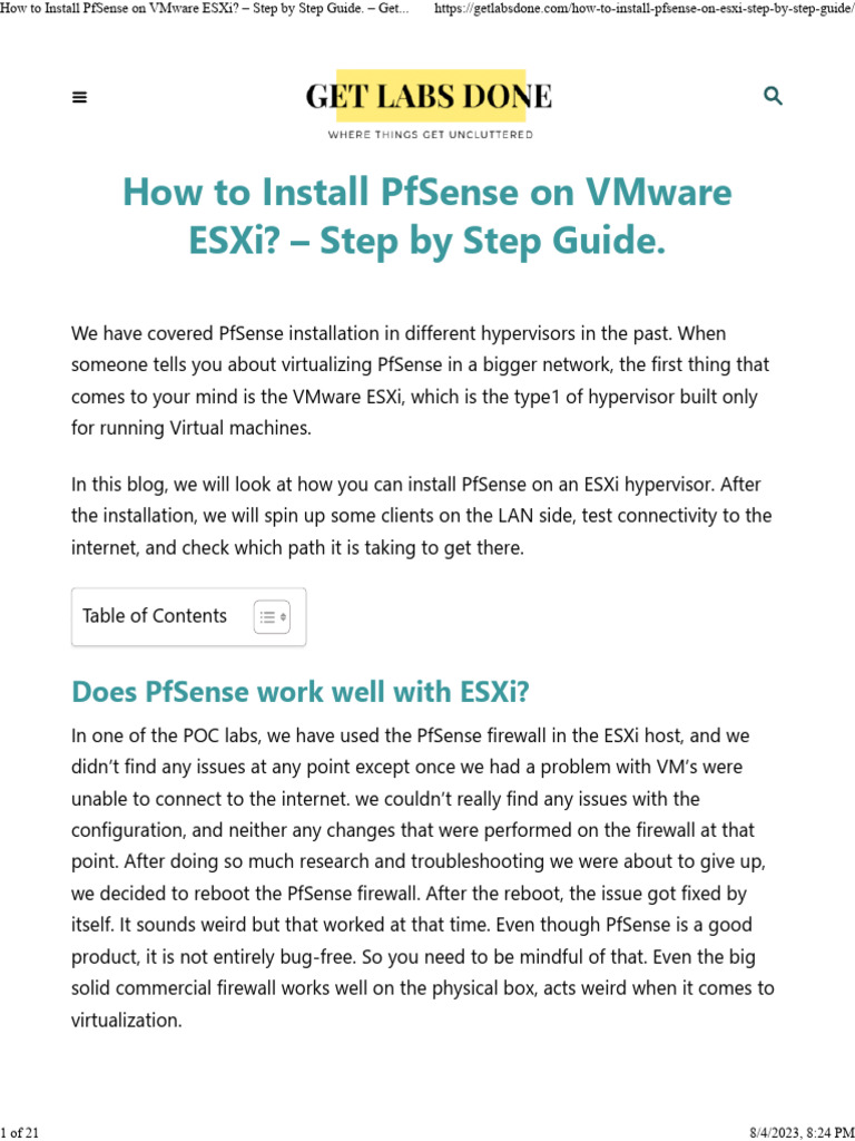 How To Install Pfsense On Vmware Esxi Step By Step Guide