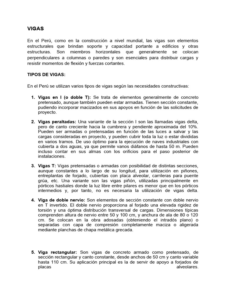 VIGAS | PDF | Hormigón | Viga (Estructura)