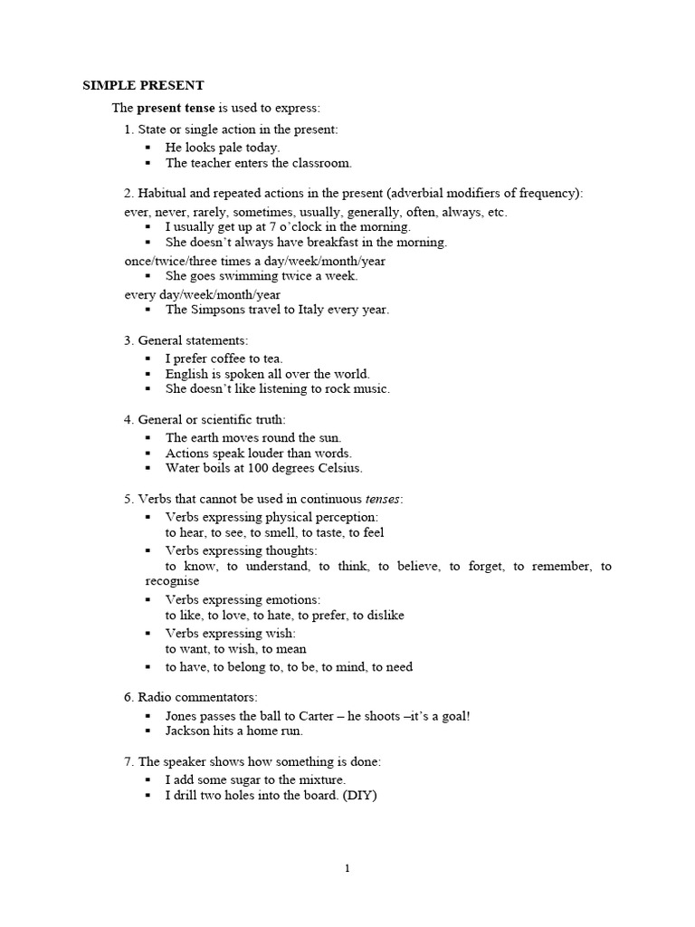 Verbal Tenses PDF