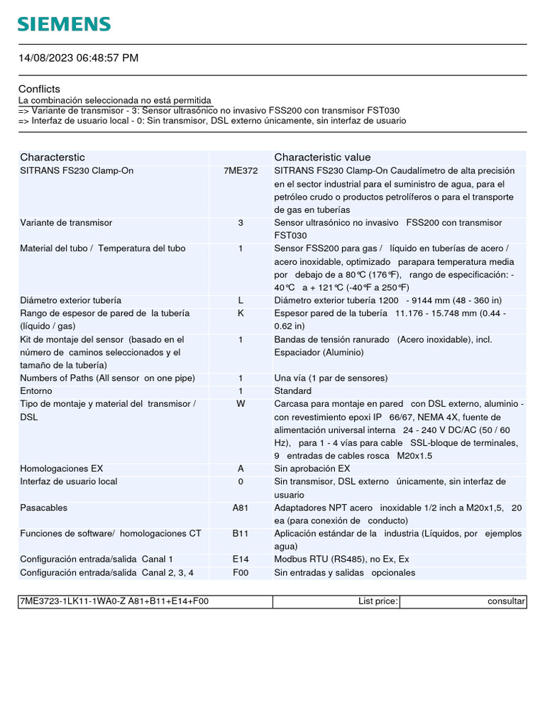 7me3723-1lk11-1wa0-Z A81+b11+e14+f00 | PDF | Tubería (transporte de ...