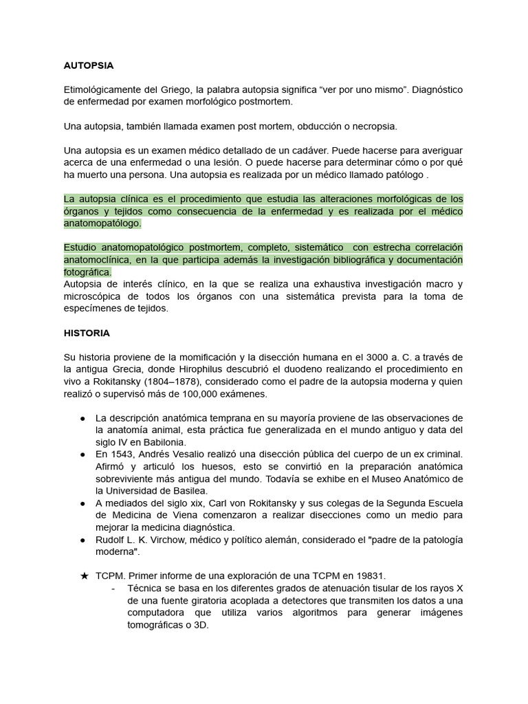 Auto Psia | PDF | Autopsia | Cuidado de la salud