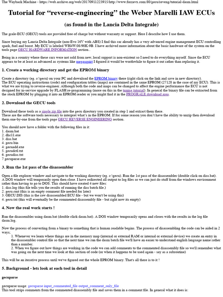Tutorial - Reverse Engineering IAW ECU | PDF